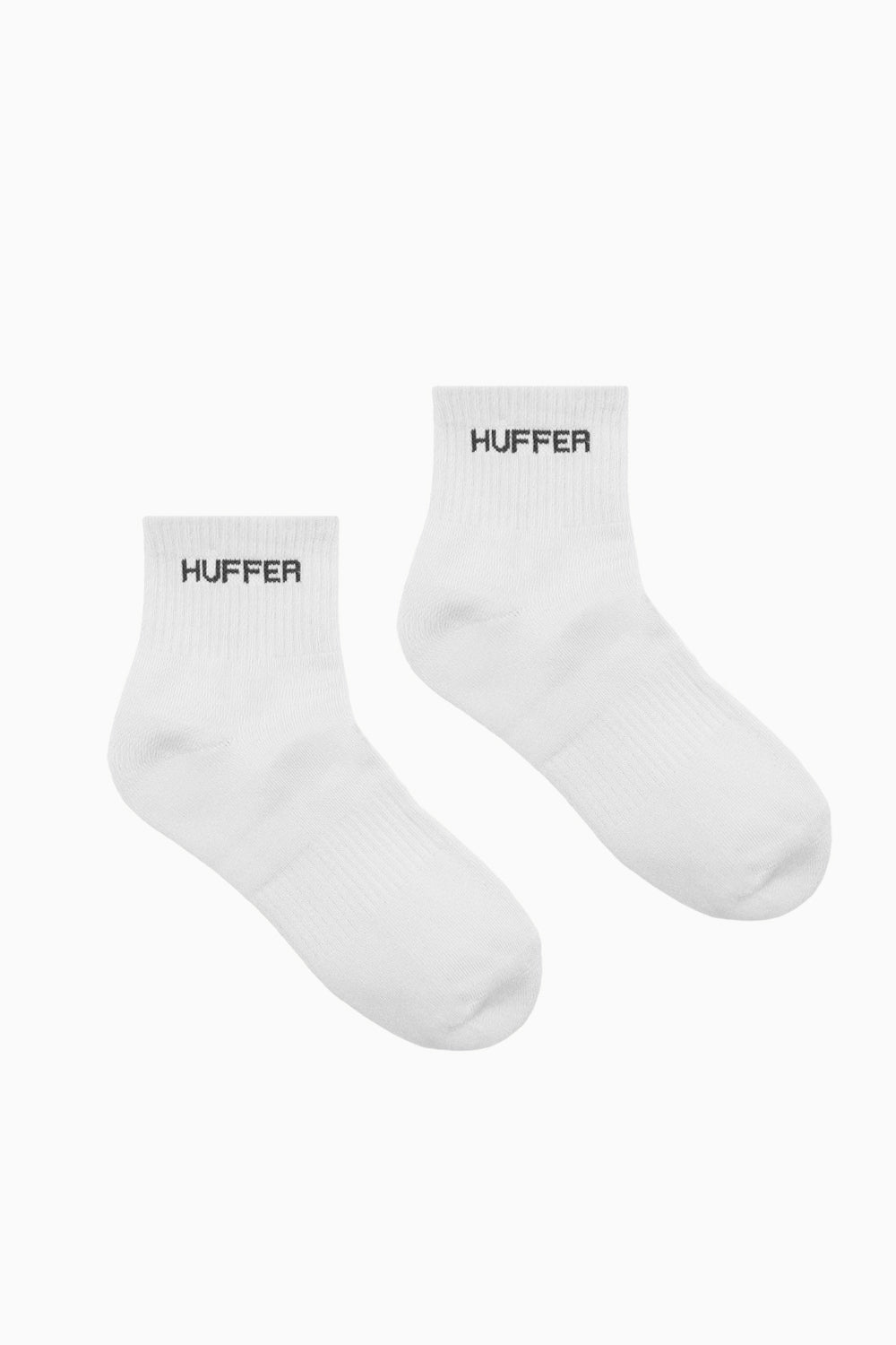 ANKLE RIB SOCK WHITE – Huffer