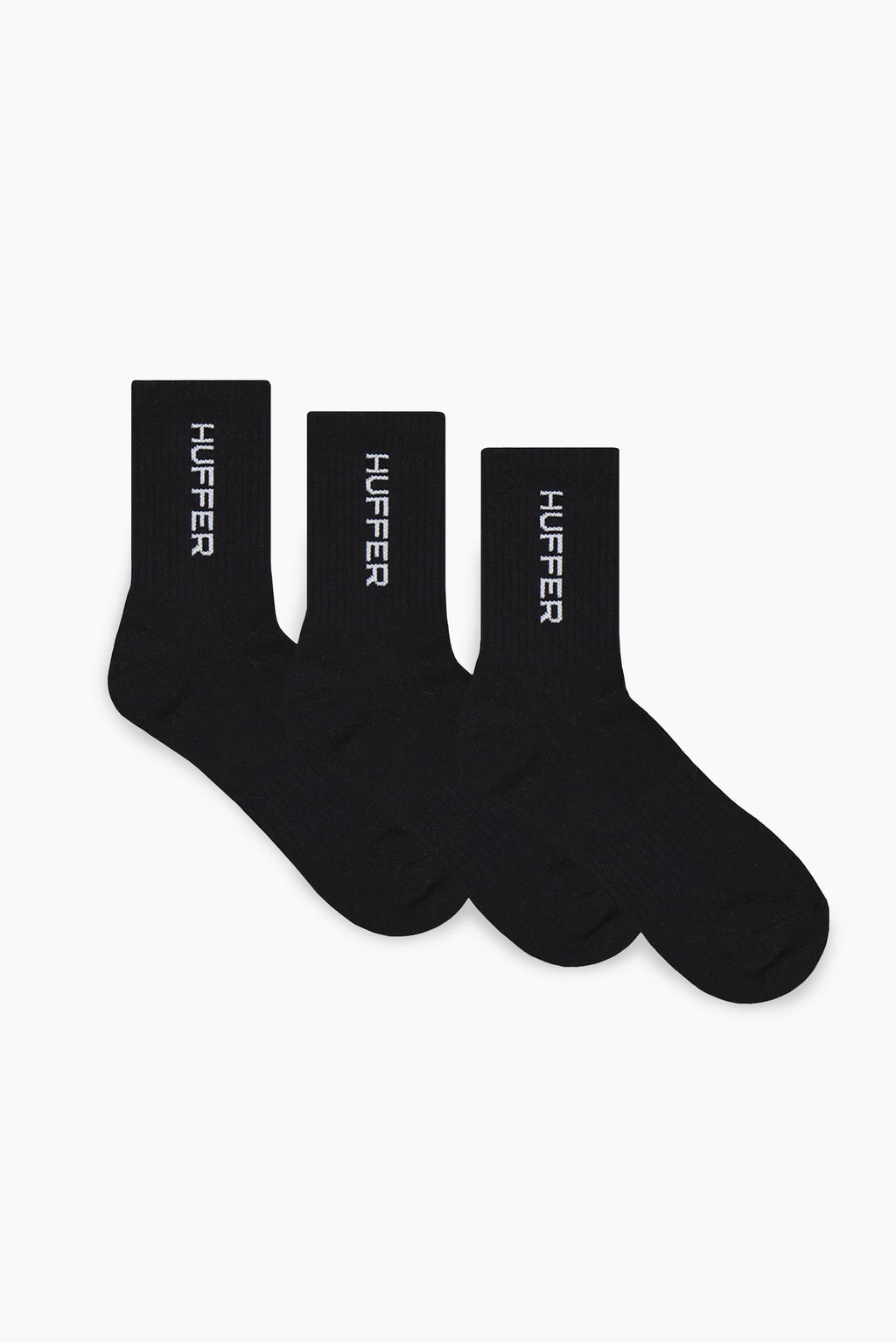 HFR RIB SOCK/3 PACK BLACK – Huffer