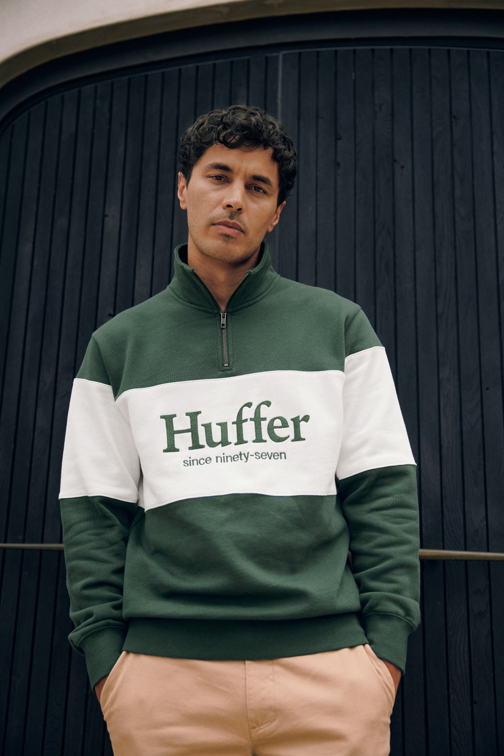 PANEL 1/4 ZIP JERSEY EMERALD – Huffer