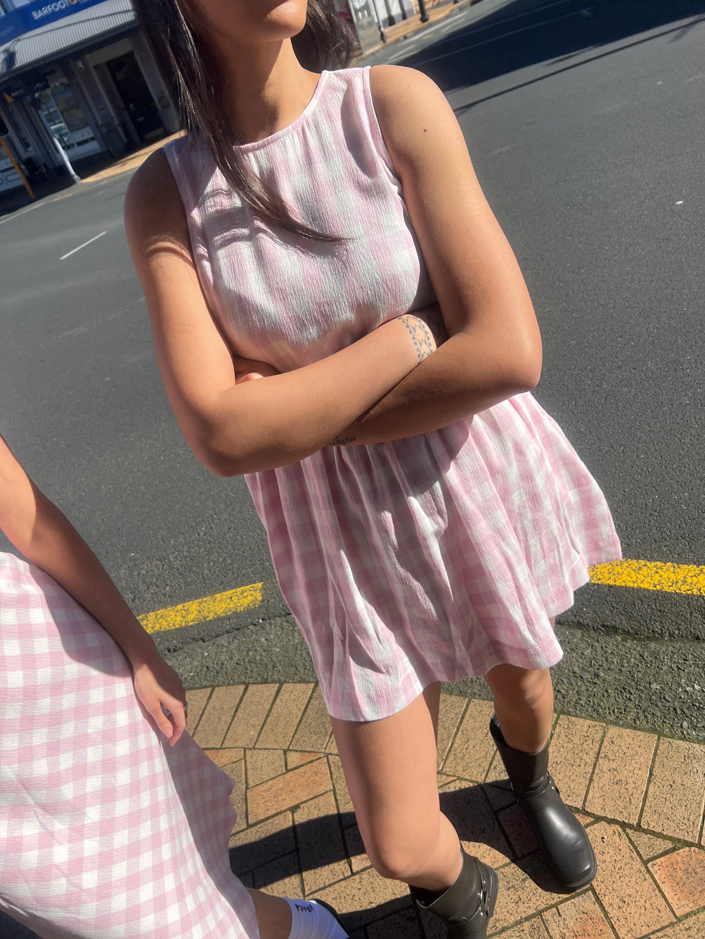 CELINE JAY DRESS PINK/CHALK – Huffer