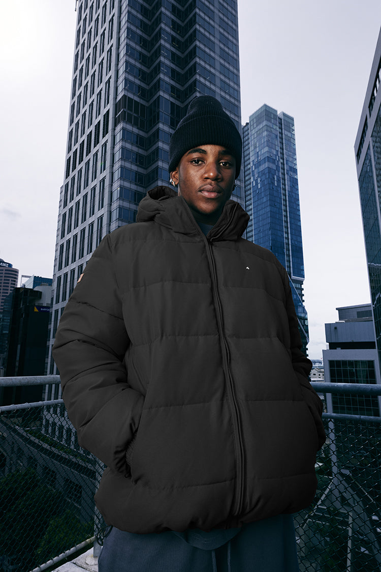 MENS CLASSIC DOWN JACKET BLACK – Huffer