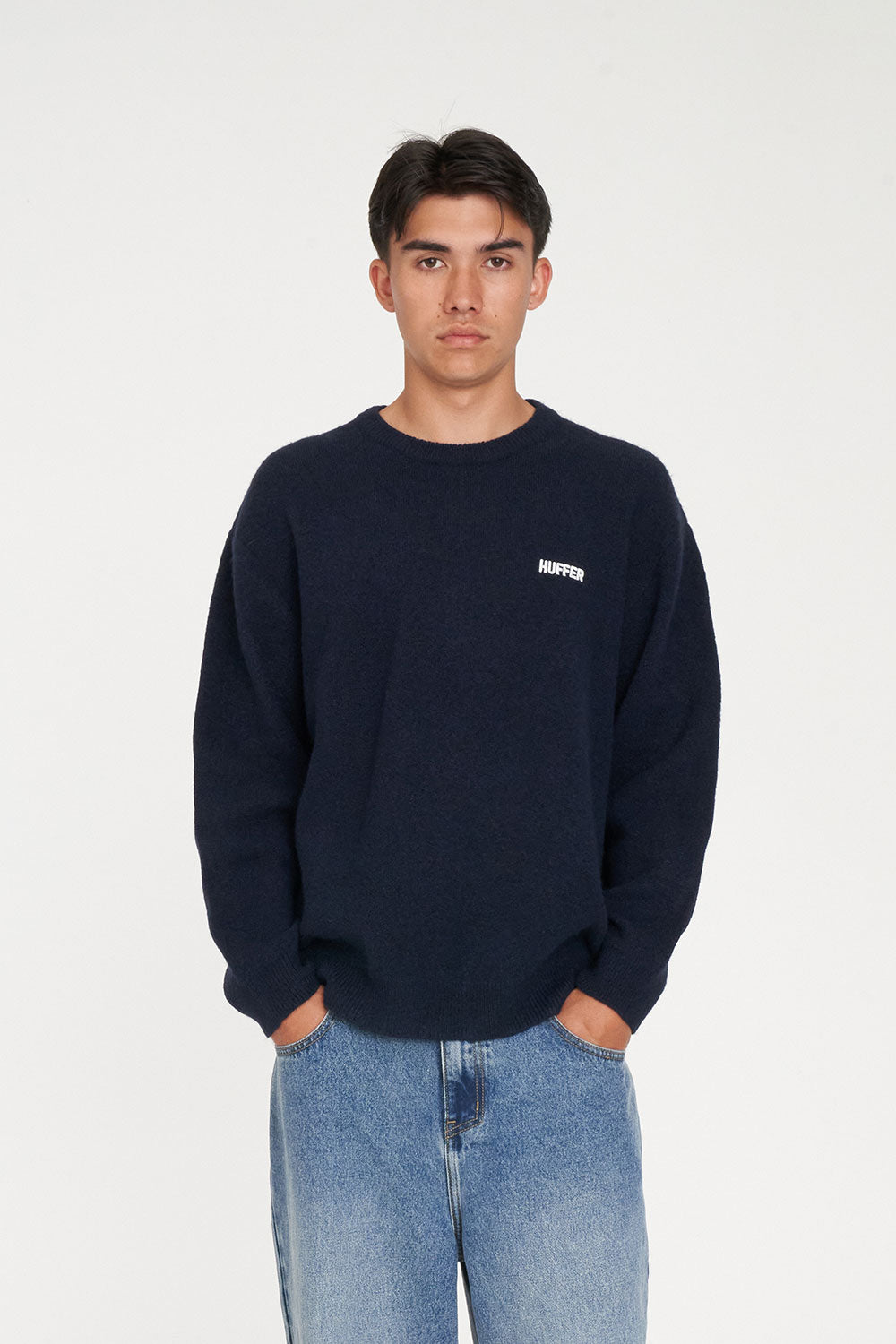 FLEET KNIT CREW NAVY – Huffer