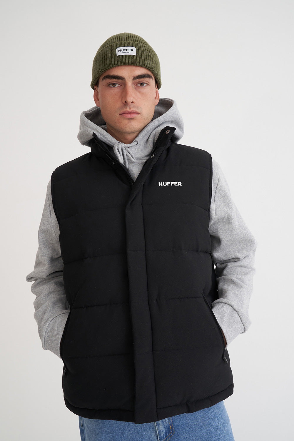 MENS HUFFER PUFFER VEST BLACK – Huffer