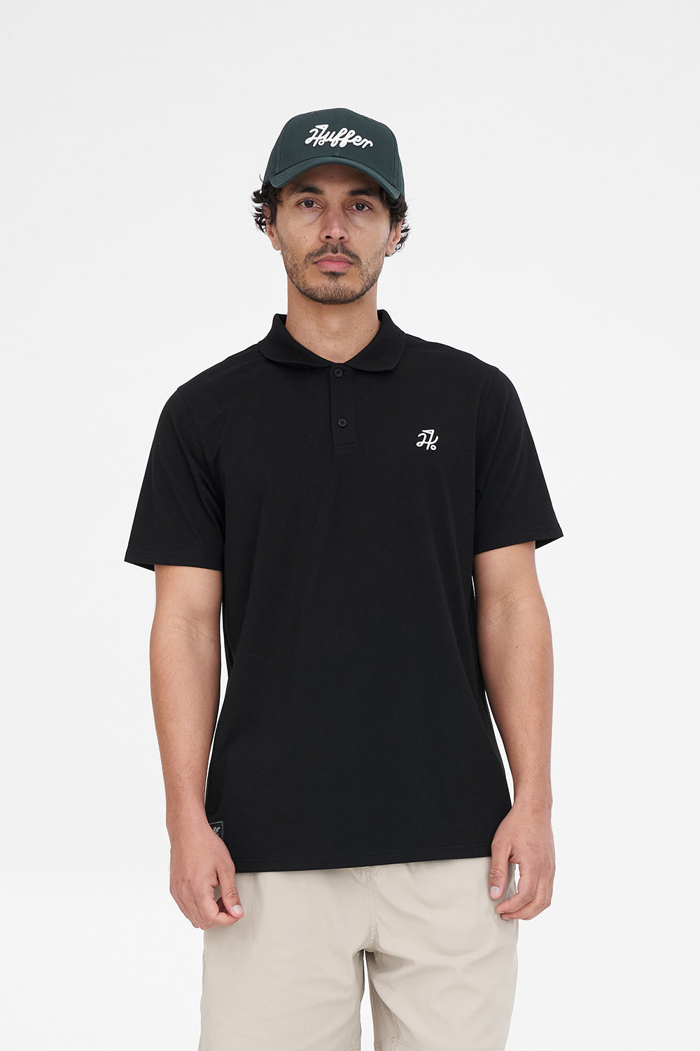 TECH CLASSIC SS POLO BLACK – Huffer