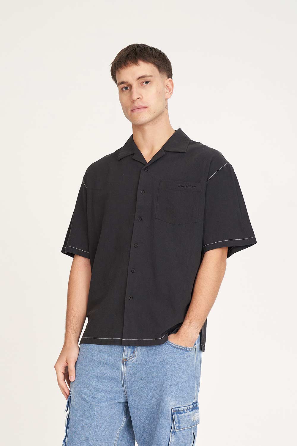 HAVANA STITCHED BOX SHIRT BLACK – Huffer