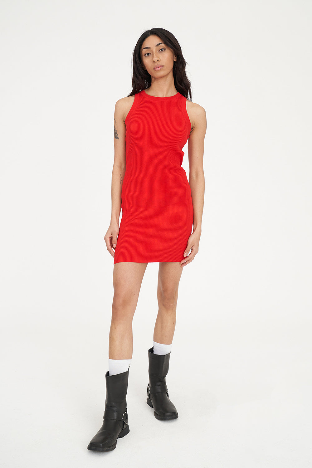 ROGUE RIB MINI DRESS POPPY – Huffer