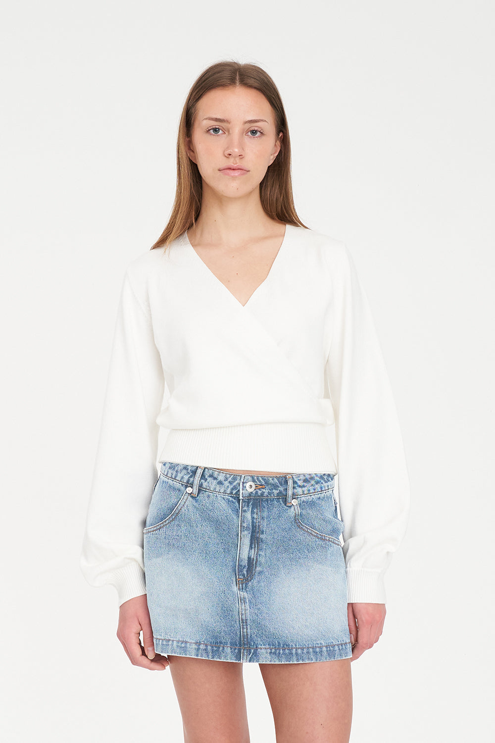 CLEO WRAP CARDIGAN CHALK – Huffer