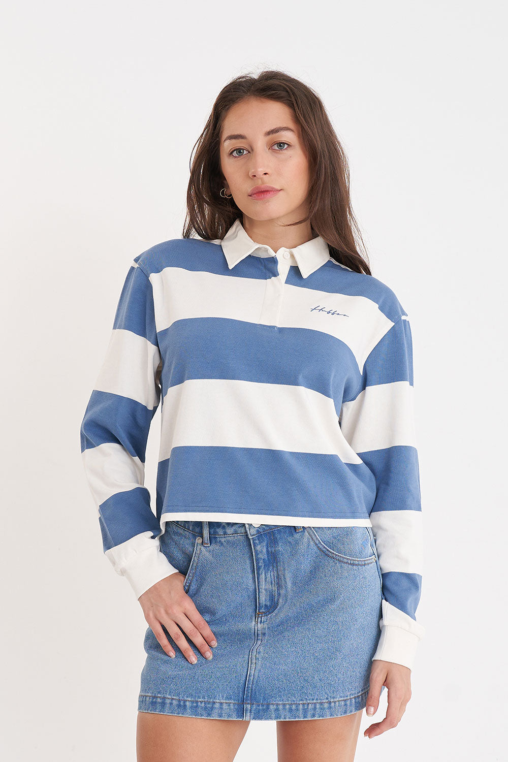 BENSON LS BILLY RUGBY CHALK/DENIM – Huffer