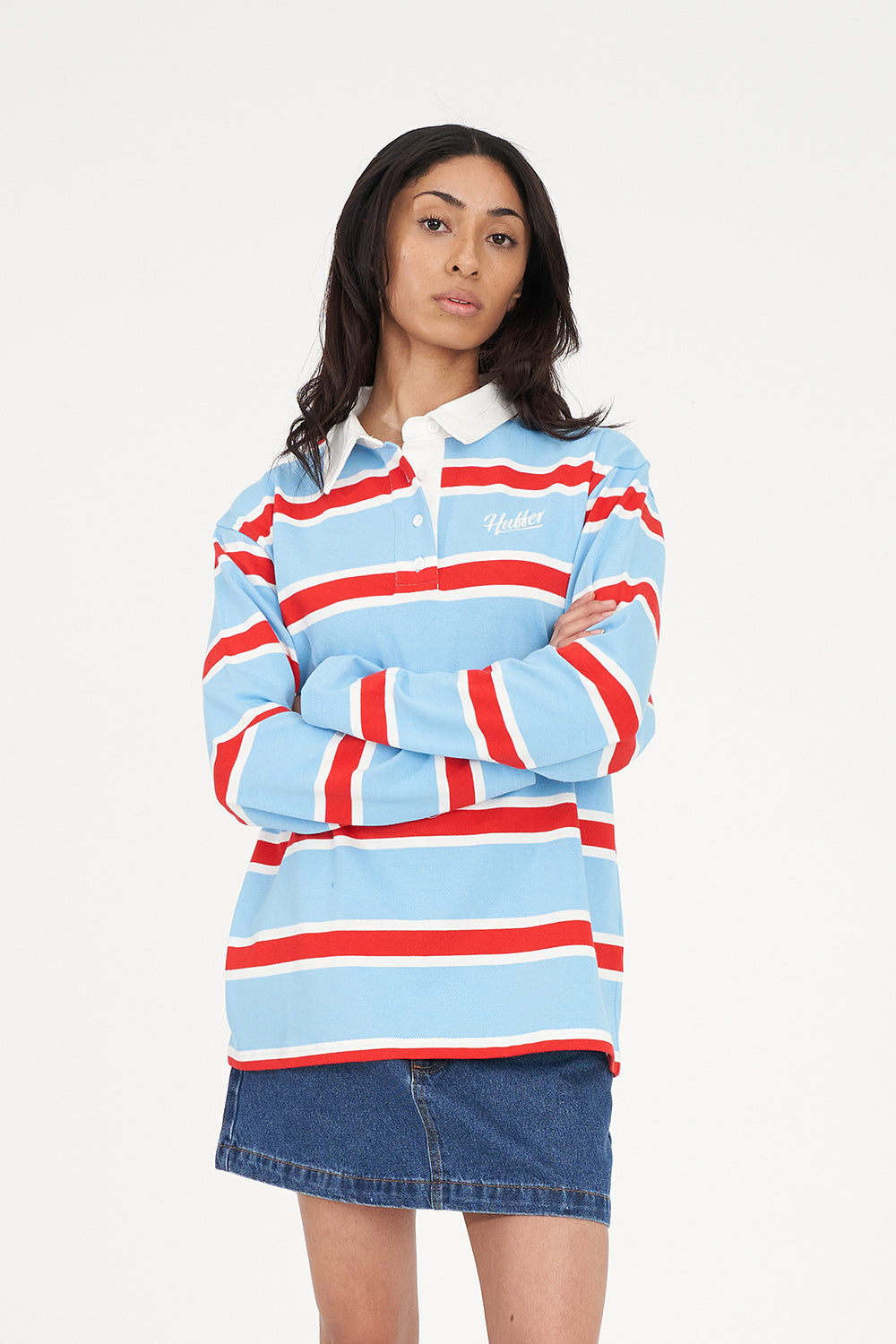 BROOKLYN OVERSIZED RUGBY BLUE/POPPY – Huffer